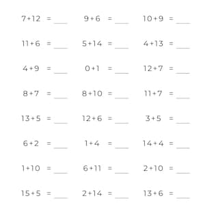 10 Printable Addition to 20 Worksheets: 1st Grade Math Practice (10 ...
