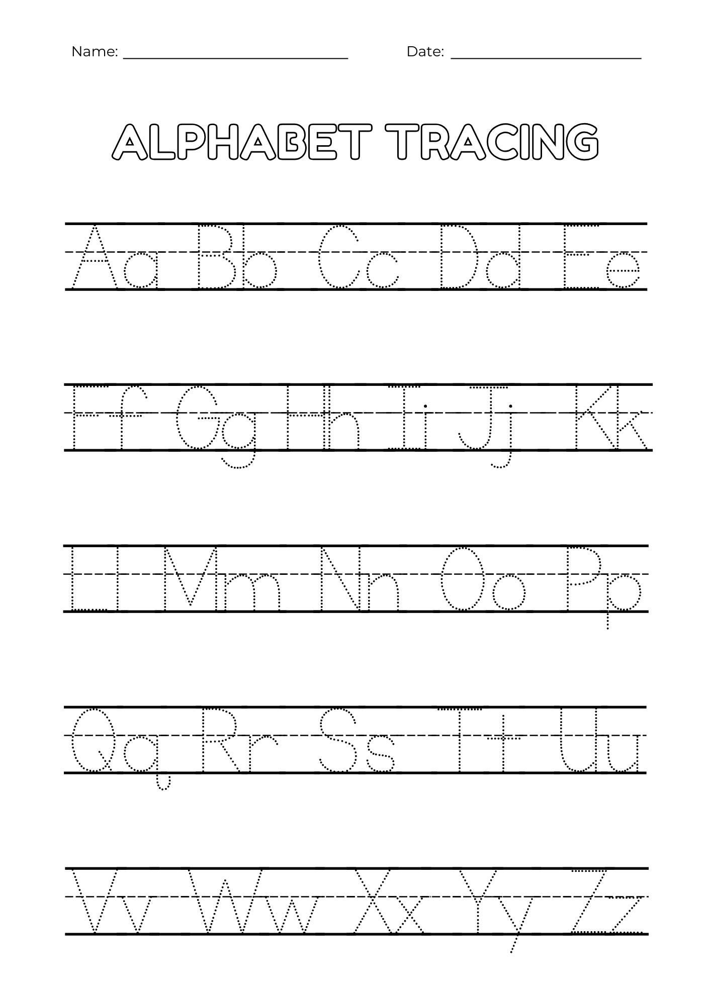 27 Printable Alphabet Tracing Pages: Early Learning Handwriting ...