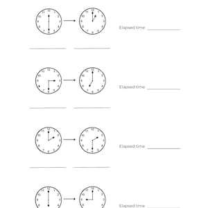 10 Printable Elapsed Time Worksheets: Analog & Digital Clock Practice ...