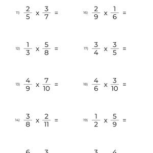 10 Printable Multiplying Fractions and Dividing Fractions Worksheets ...