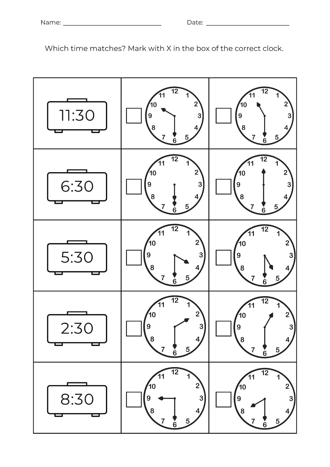 100 Printable Time Telling Worksheets: Analog & Digital Clock Learning ...