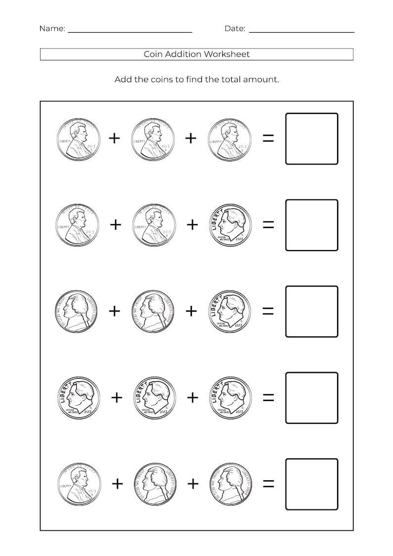 10 Printable Count and Add Money Worksheets Counting Money Addition ...