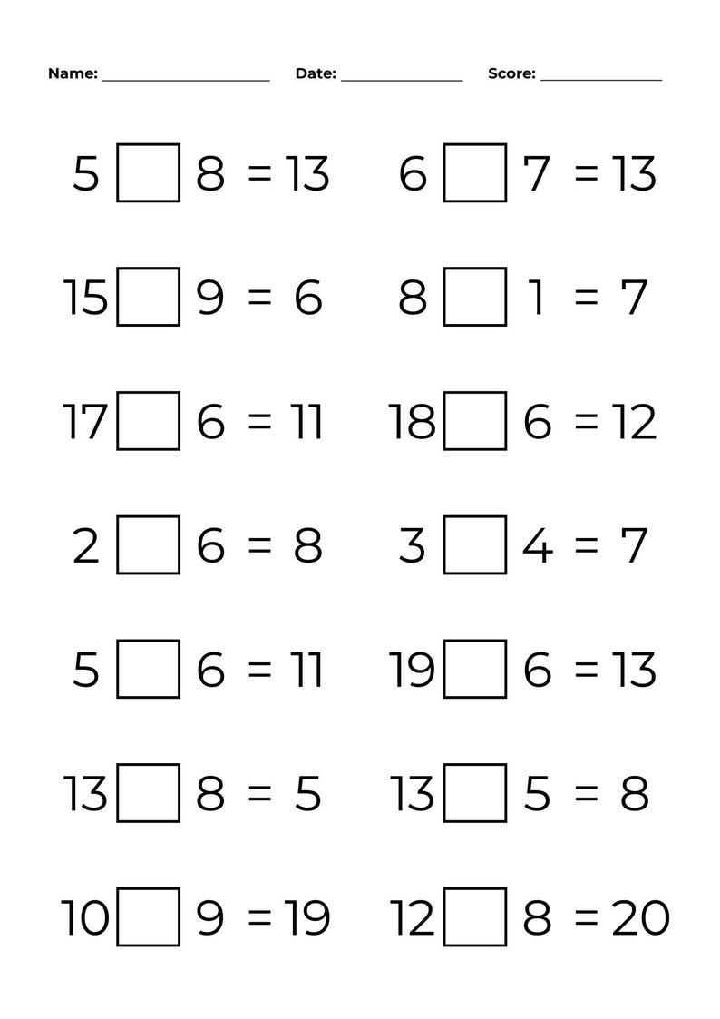 10 Printable Add or Subtract Worksheets – Addition and Subtraction ...