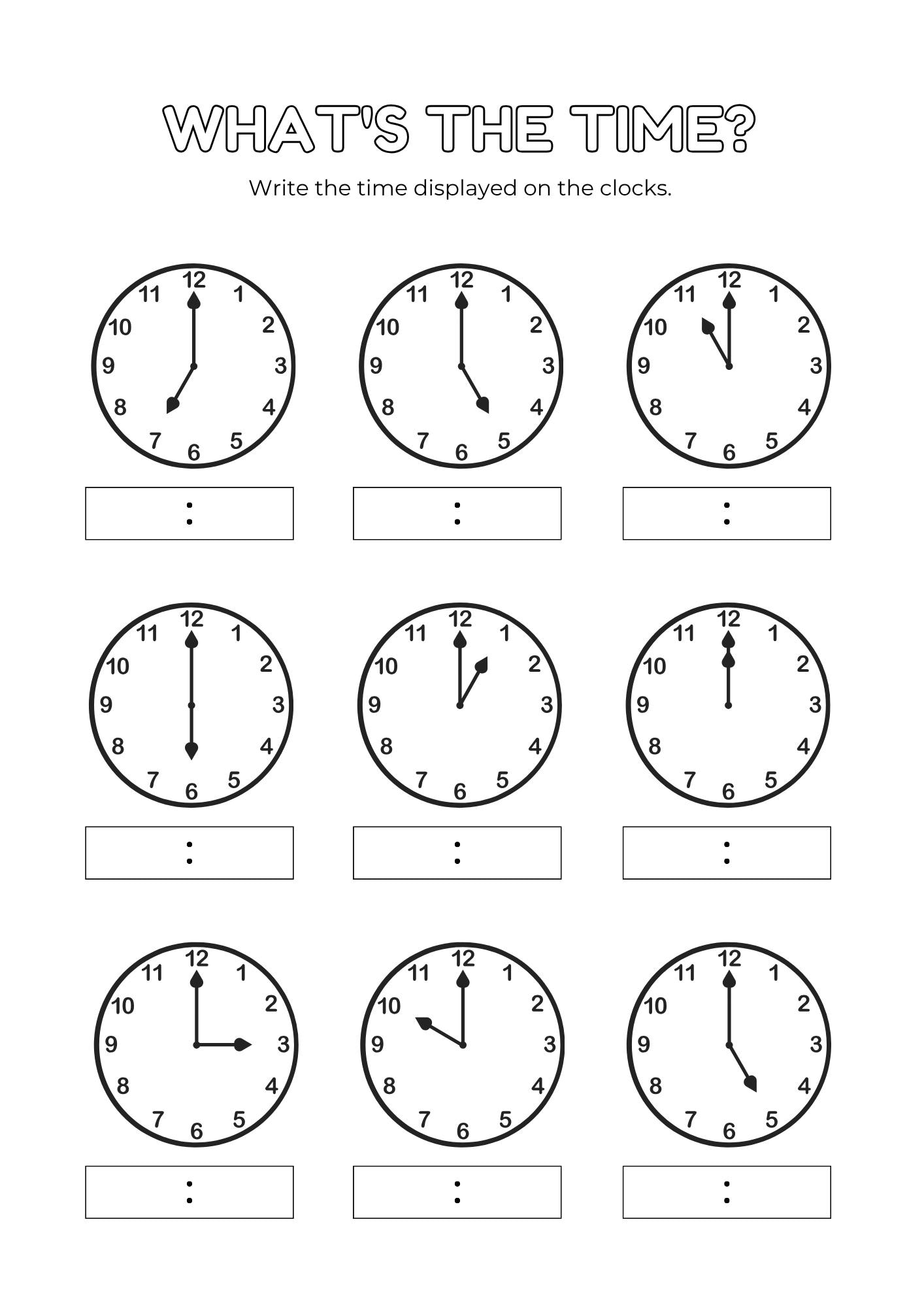 50 Printable Time Telling Worksheets Clock Learning to Tell Time ...