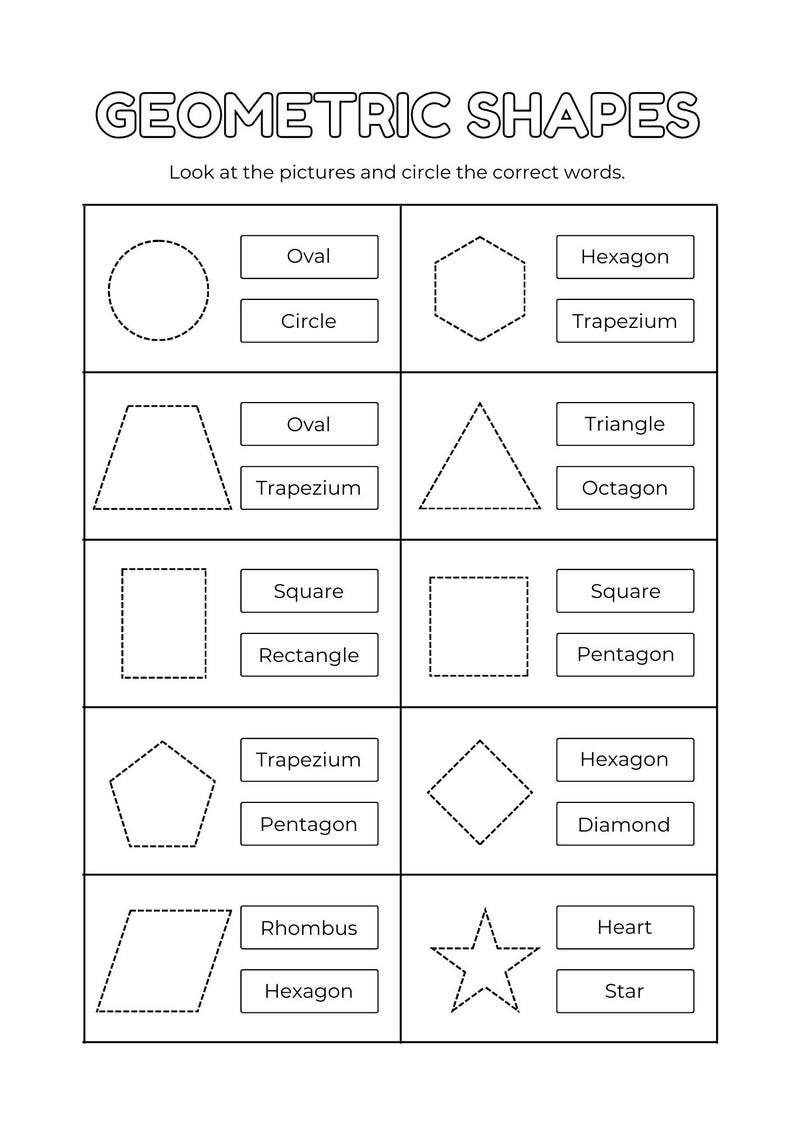 20 Printable Shape Tracing Worksheets: Preschool & Kindergarten ...