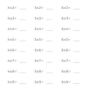 14 Printable Times Table Practice Worksheets: Multiplication Learning ...