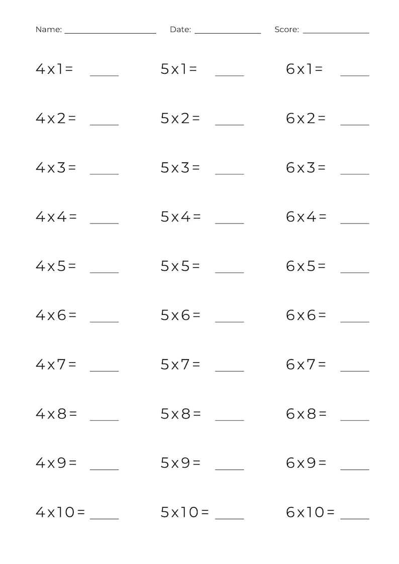14 Printable Times Table Practice Worksheets for Learning Basic ...