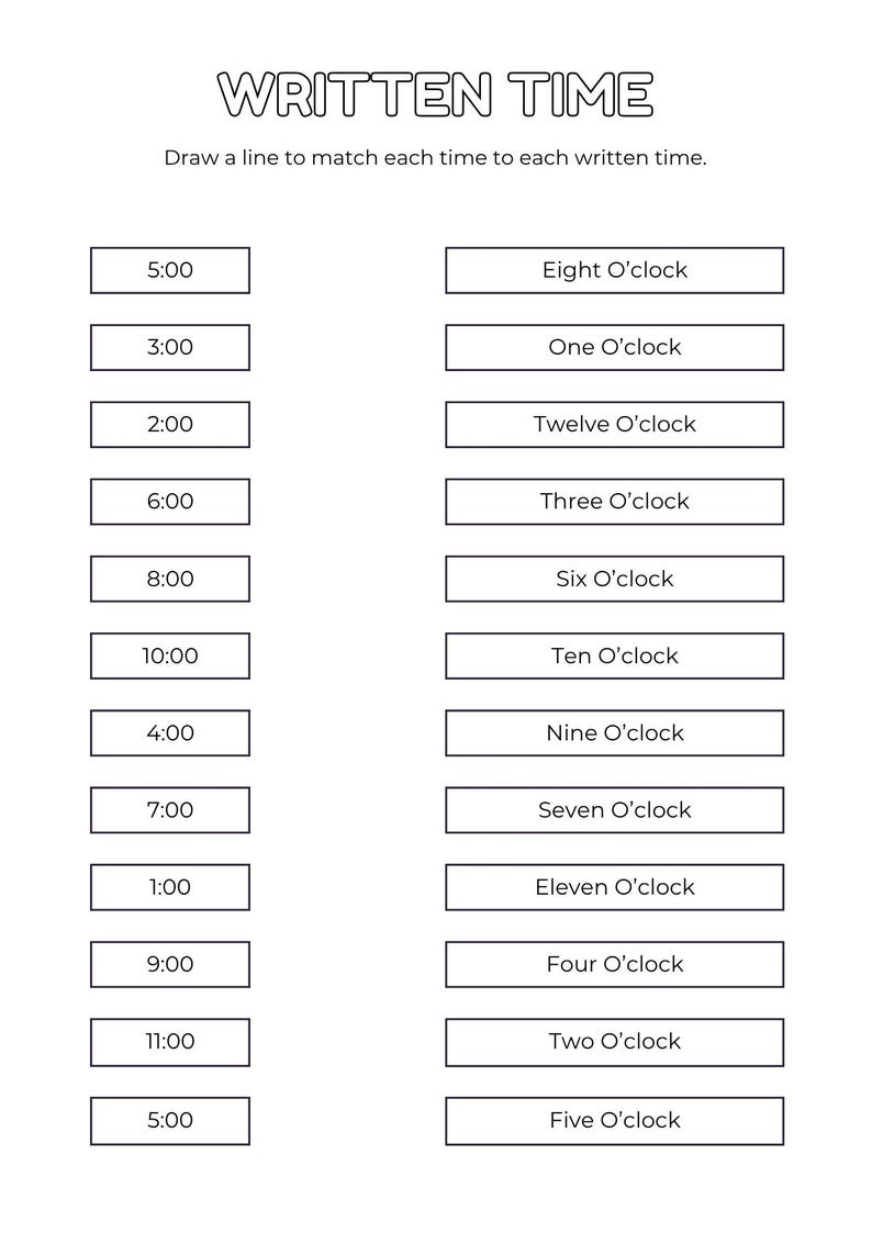 50 Printable Time Telling Worksheets Clock Learning to Tell Time ...