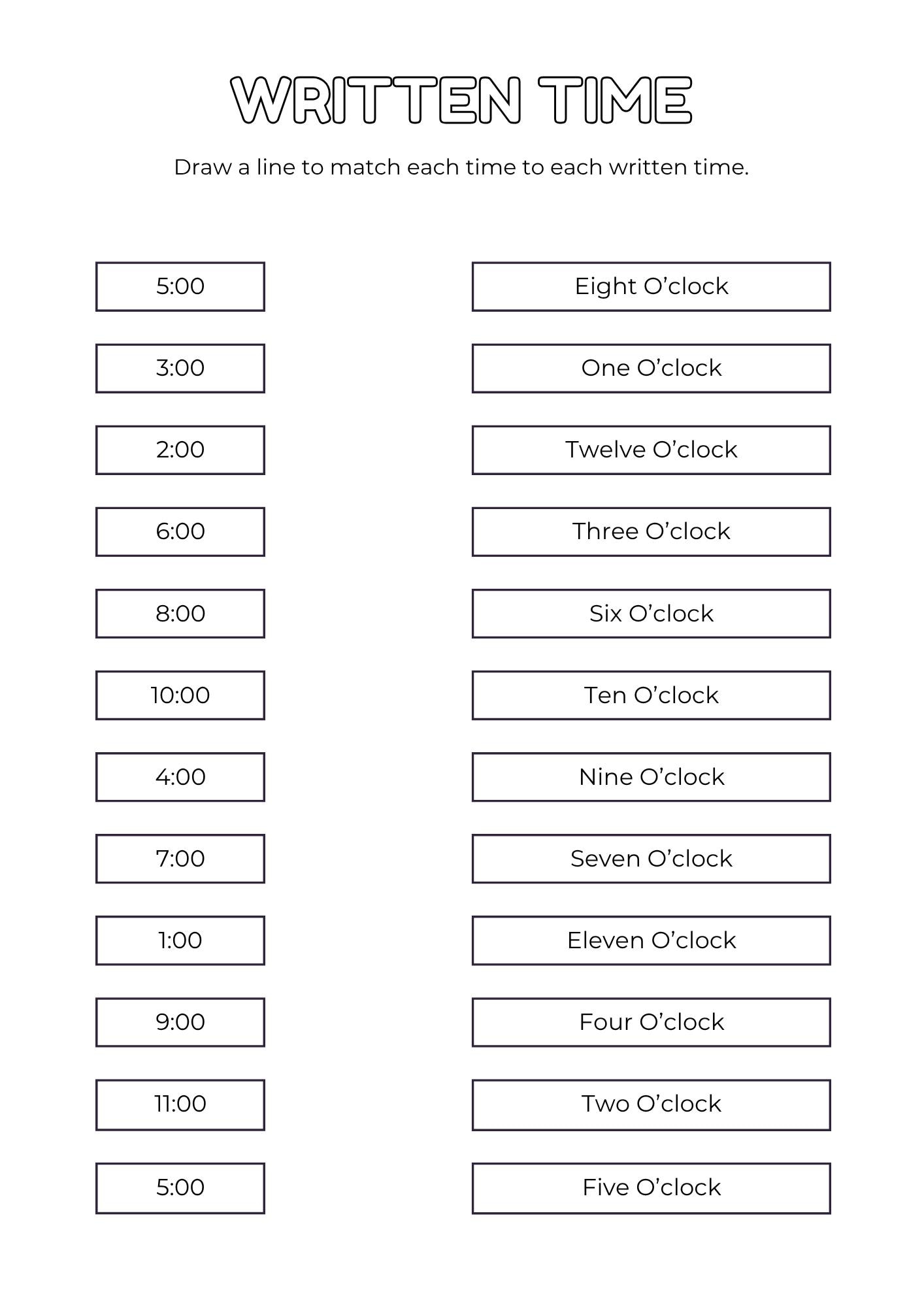 50 Printable Time Telling Worksheets Clock Learning to Tell Time ...