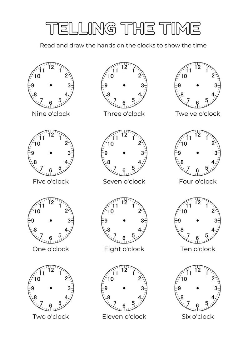 100 Printable Time Telling Worksheets: Analog & Digital Clock Learning ...