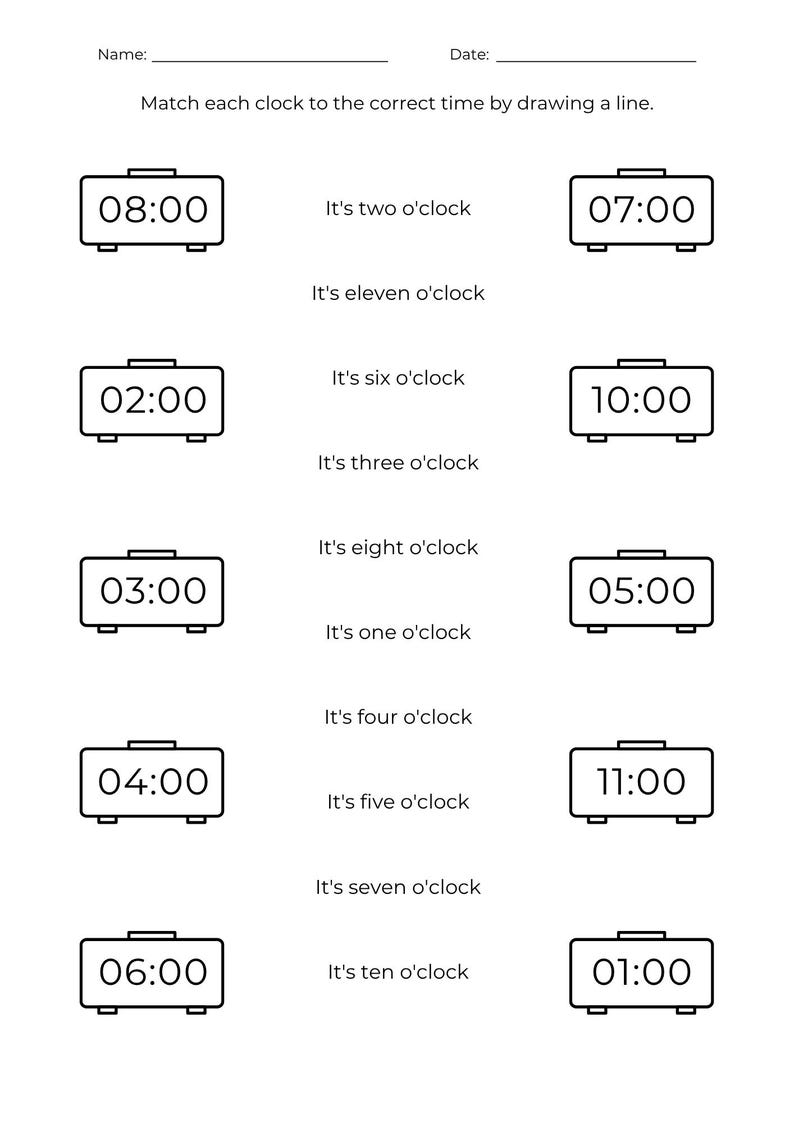 100 Printable Time Telling Worksheets: Analog & Digital Clock Learning ...