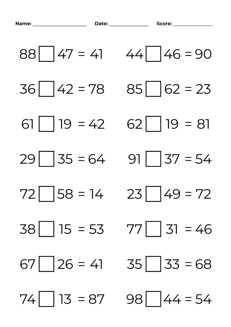 10 Printable Add or Subtract Worksheets – Addition and Subtraction ...