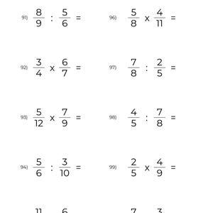 10 Printable Multiplying Fractions and Dividing Fractions Worksheets ...