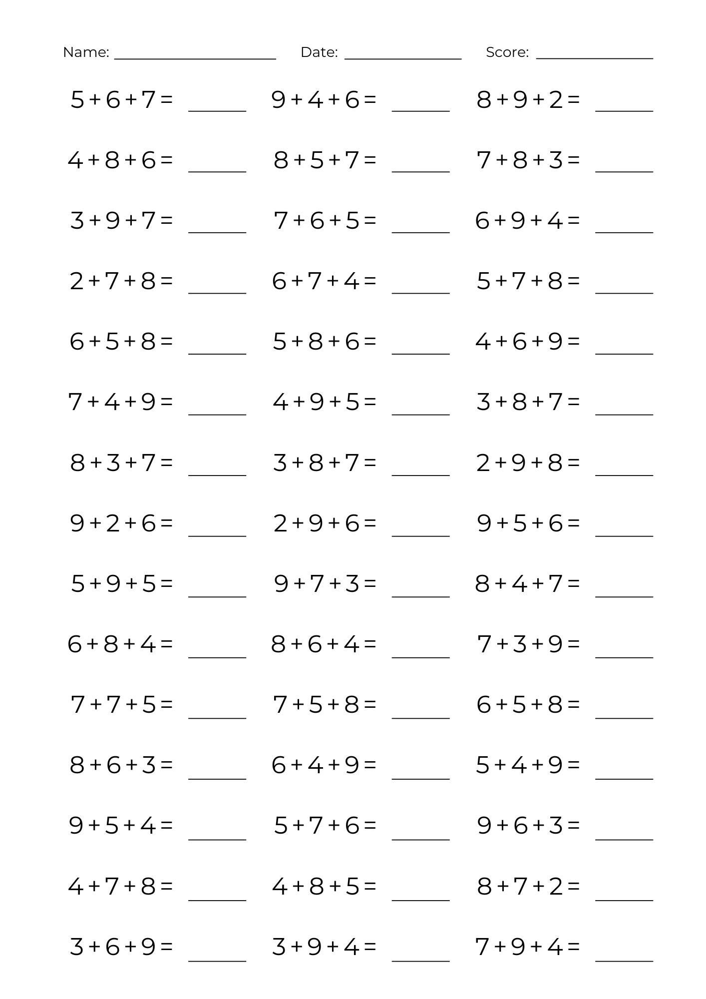 15 Printable Addition & Subtraction to 20 Worksheets: Math Practice for ...
