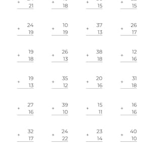 10 Printable Addition to 50 Worksheets – 2 Digit Addition Double Digit ...