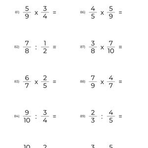 10 Printable Multiplying Fractions and Dividing Fractions Worksheets ...