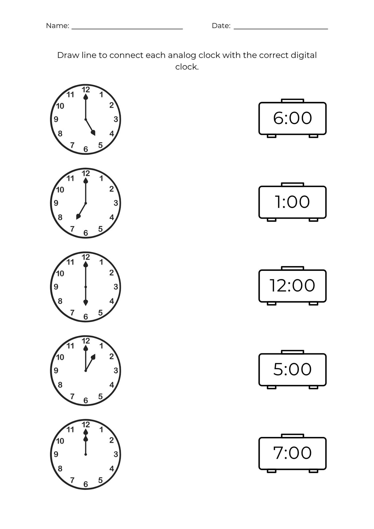 50 Printable Time Telling Worksheets Clock Learning to Tell Time ...