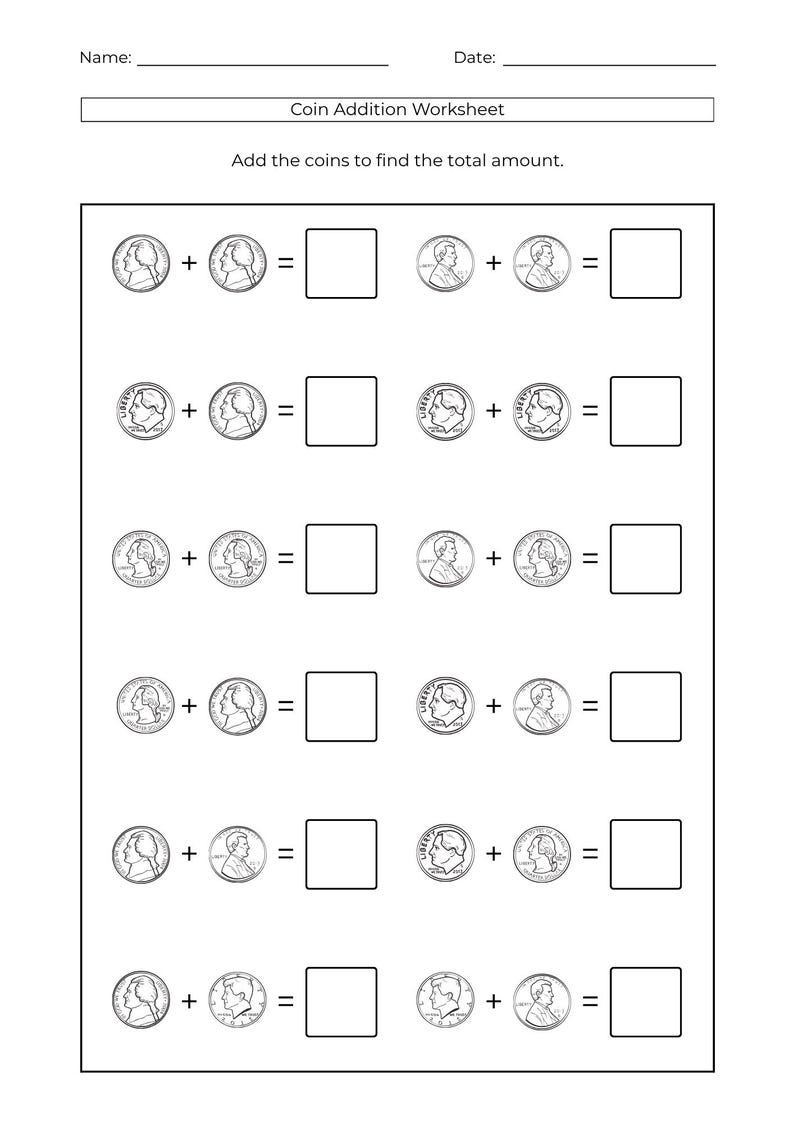 10 Printable Count and Add Money Worksheets Counting Money Addition ...