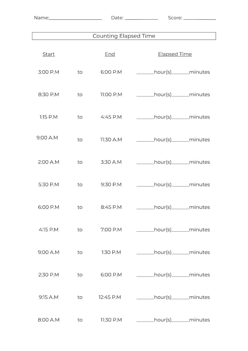 100 Printable Time Telling Worksheets: Analog & Digital Clock Learning ...