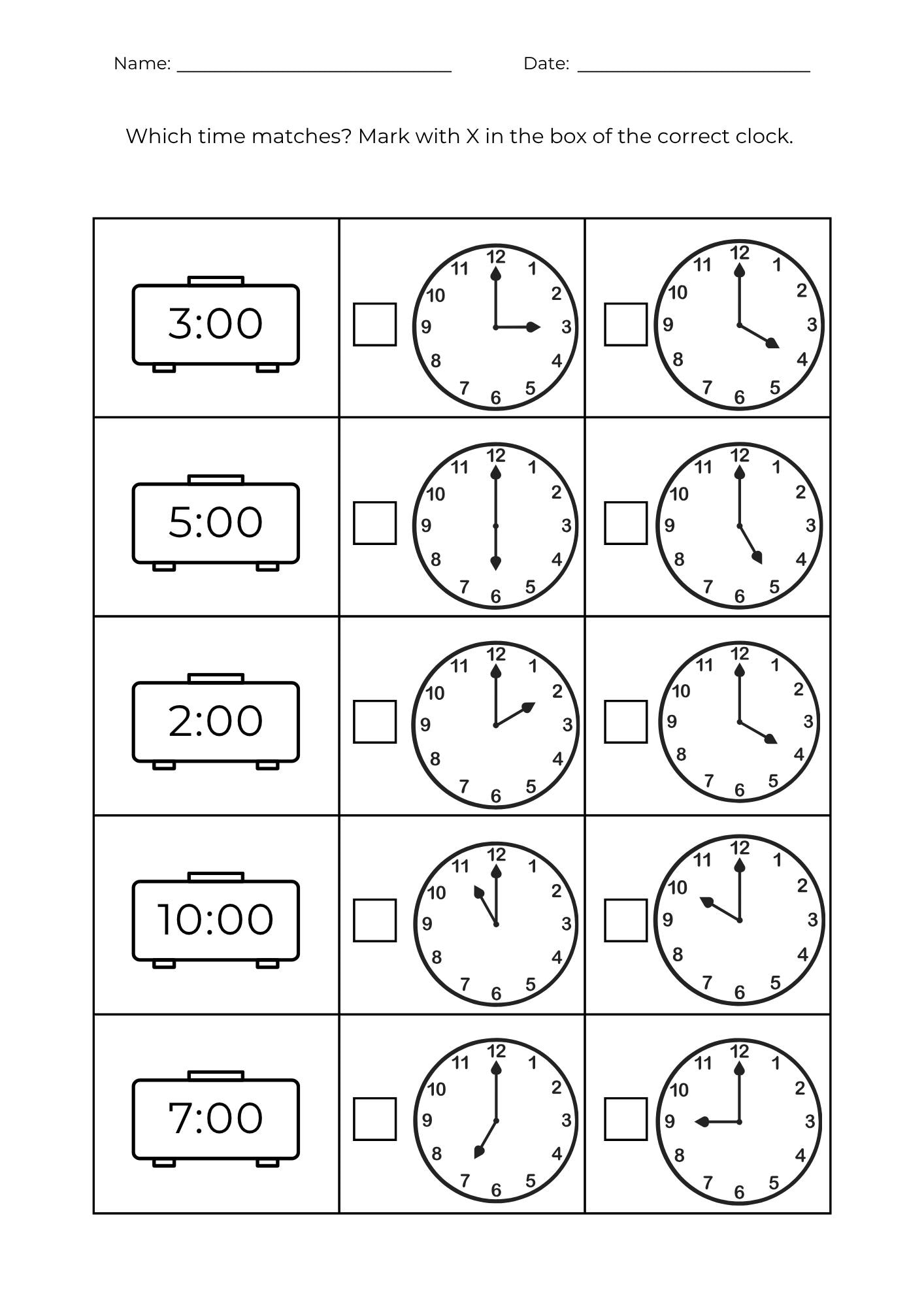 50 Printable Time Telling Worksheets Clock Learning to Tell Time ...