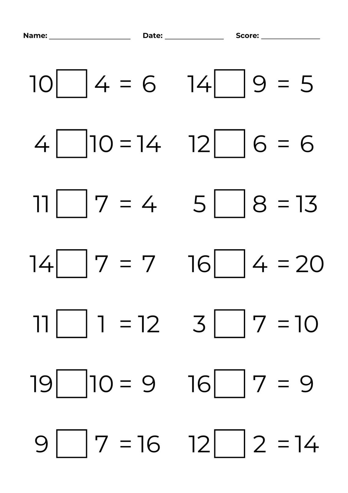 10 Printable Add or Subtract Worksheets – Addition and Subtraction ...