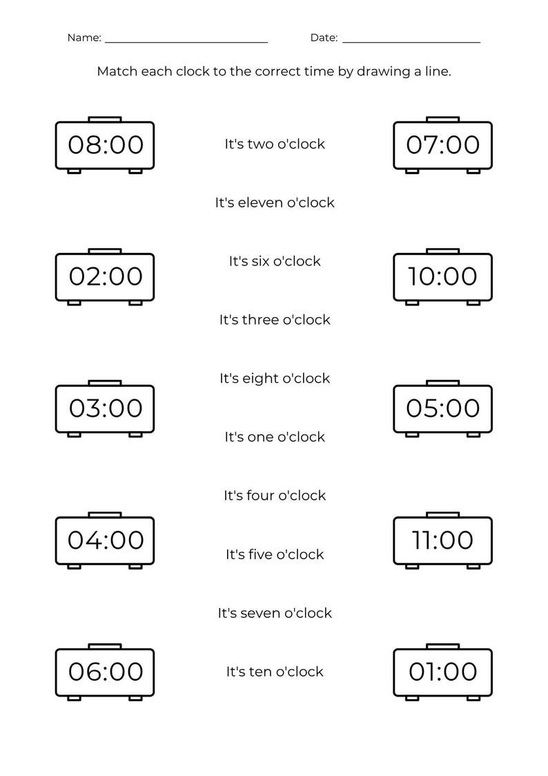 15 Printable Digital Clock Worksheets: Learn to Tell Time - Printable ...