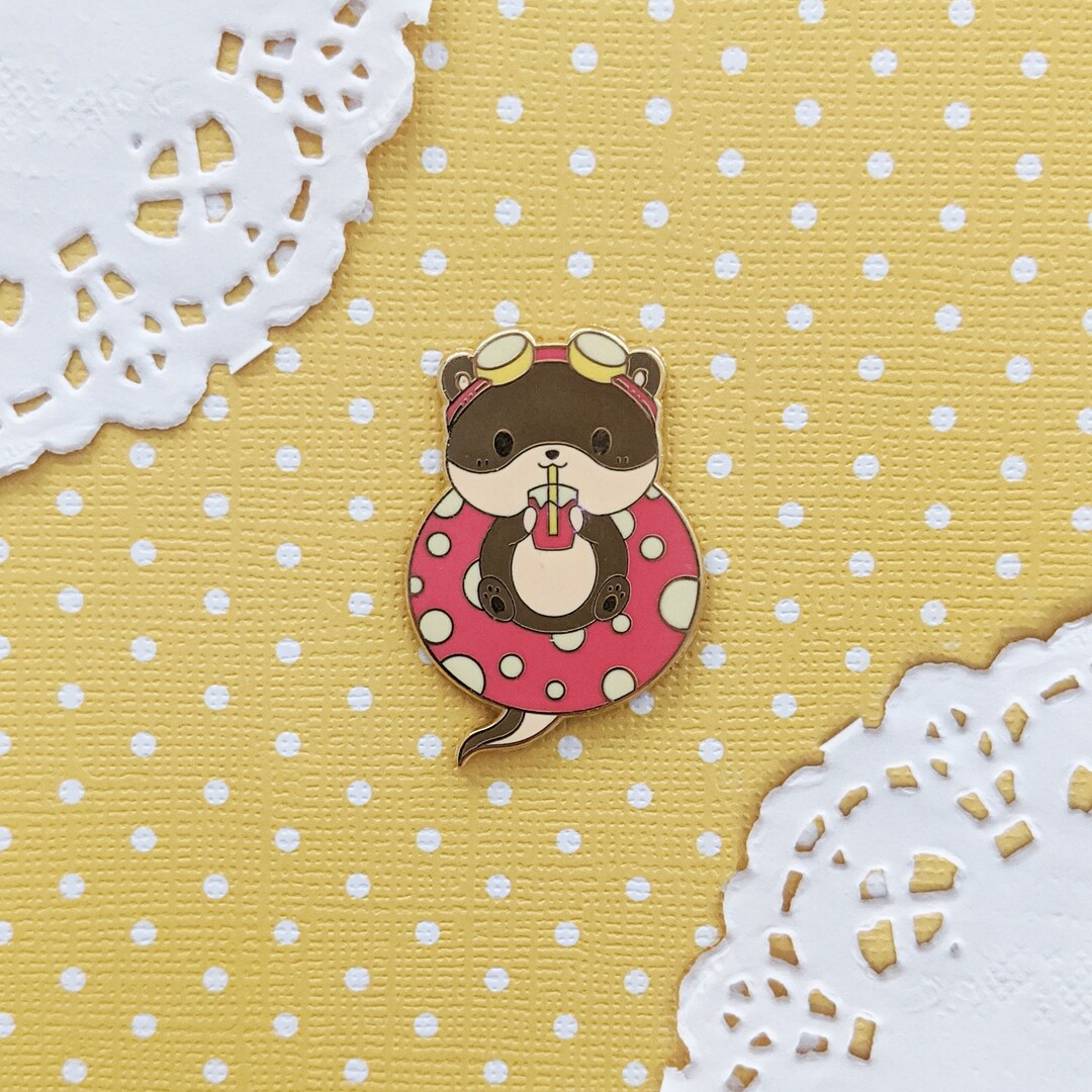 Oliver the Summer Time Otter - Enamel Pin - Etsy