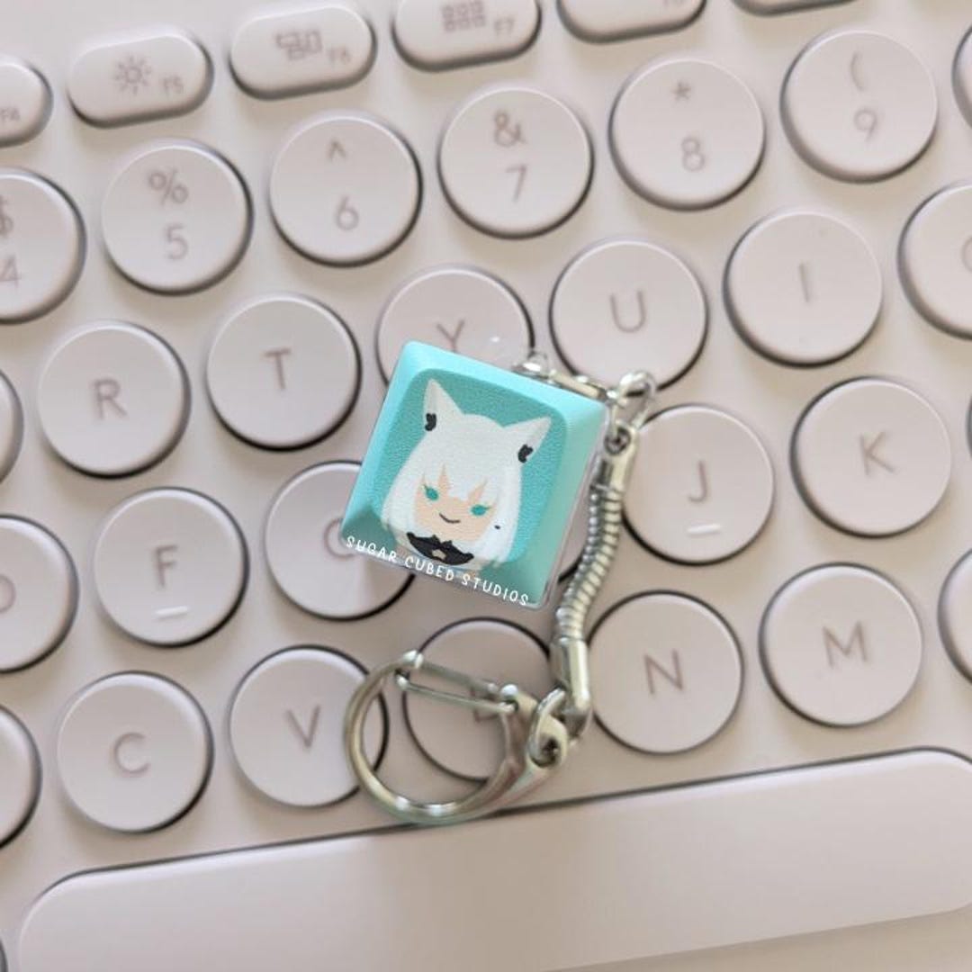Shirakami Fubuki - Fidget Keycap Keychain - Etsy