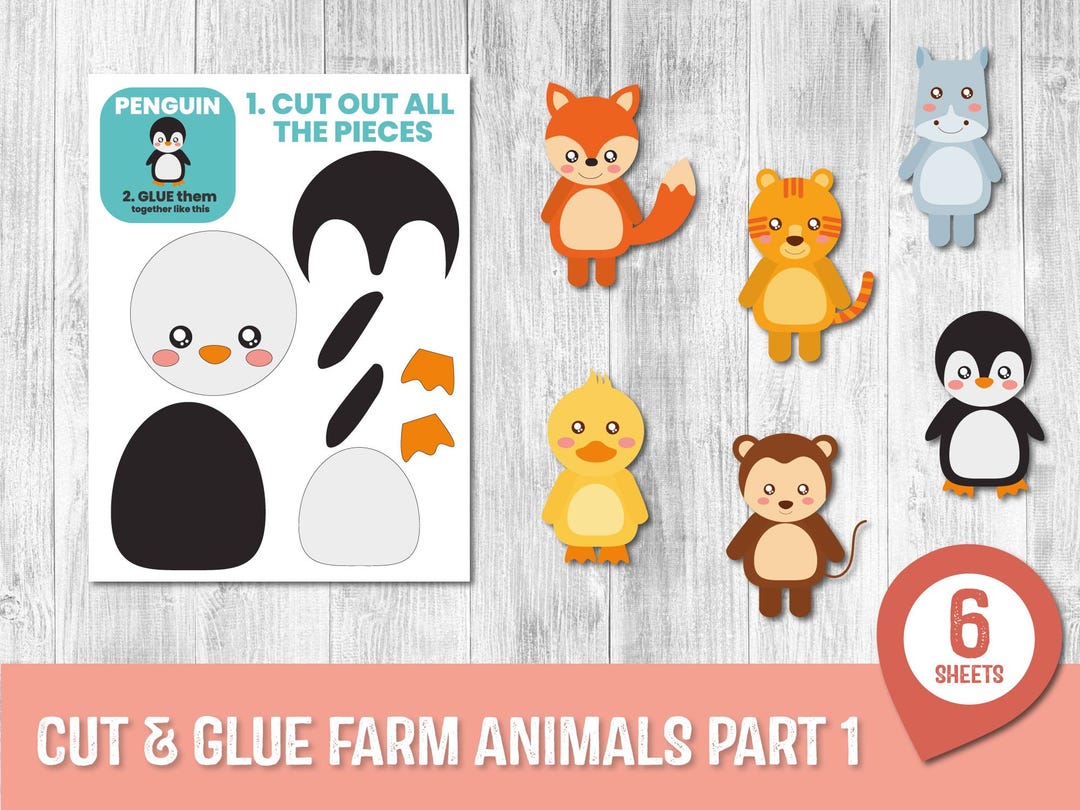 Wild Animals Cut and Paste Activities, Arrange Animal Body, Activities ...