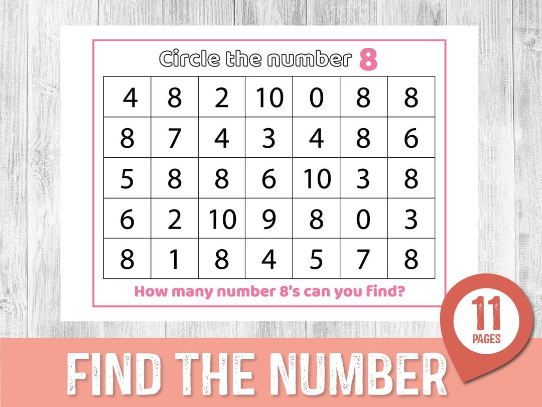 Kindergarten Number Search Printable | Find the Number Worksheets ...