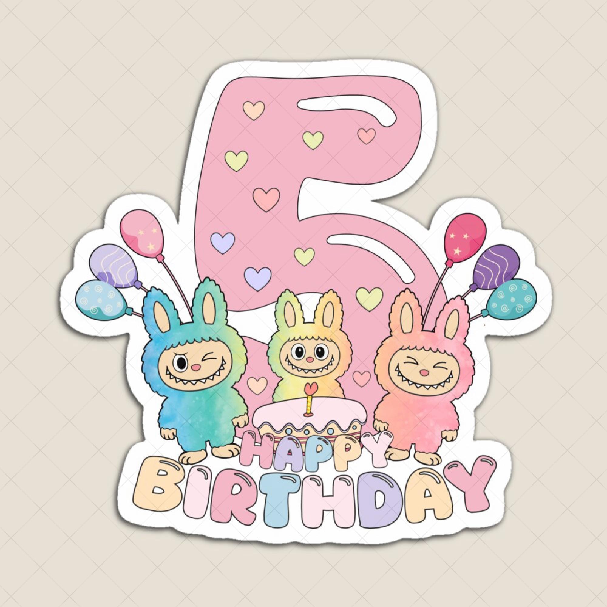 Bundle Labubu Happy Birthday PNG for Girls – Labubu Party Design ...