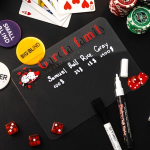 Custom Dry Erase Score Board With Marker, Personalized Game Night Score ...