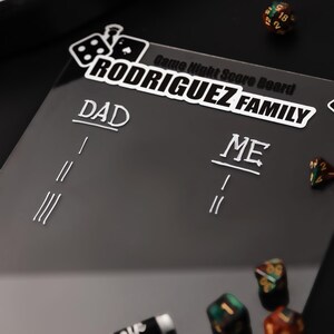 Custom Dry Erase Score Board With Marker, Personalized Game Night Score ...