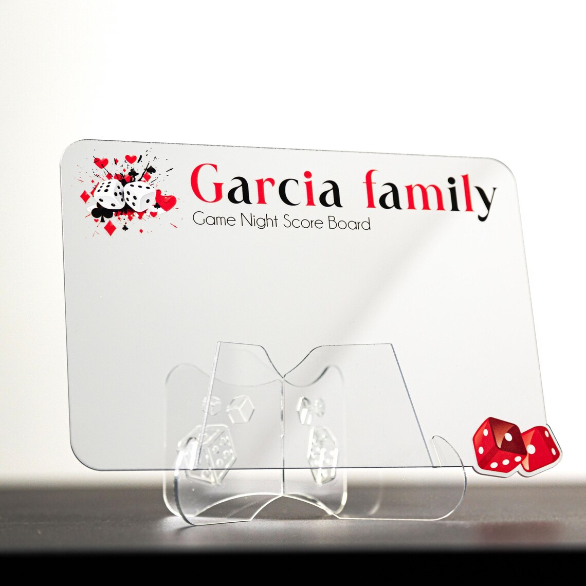 Custom Dry Erase Score Board With Marker, Personalized Game Night Score ...