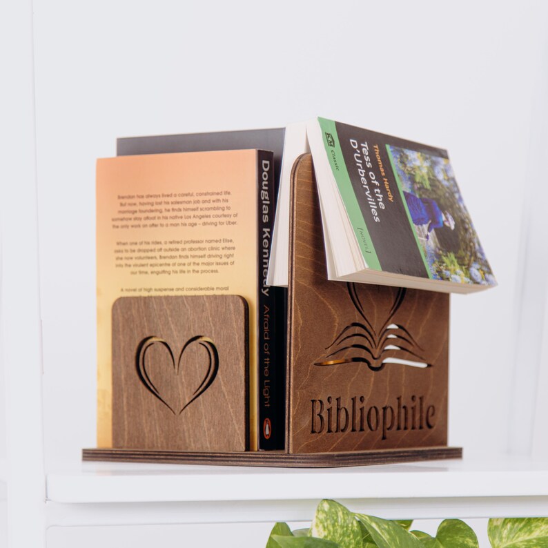 Personalized Wooden Bookends With LED Light, Custom Engraved Book Ends ...