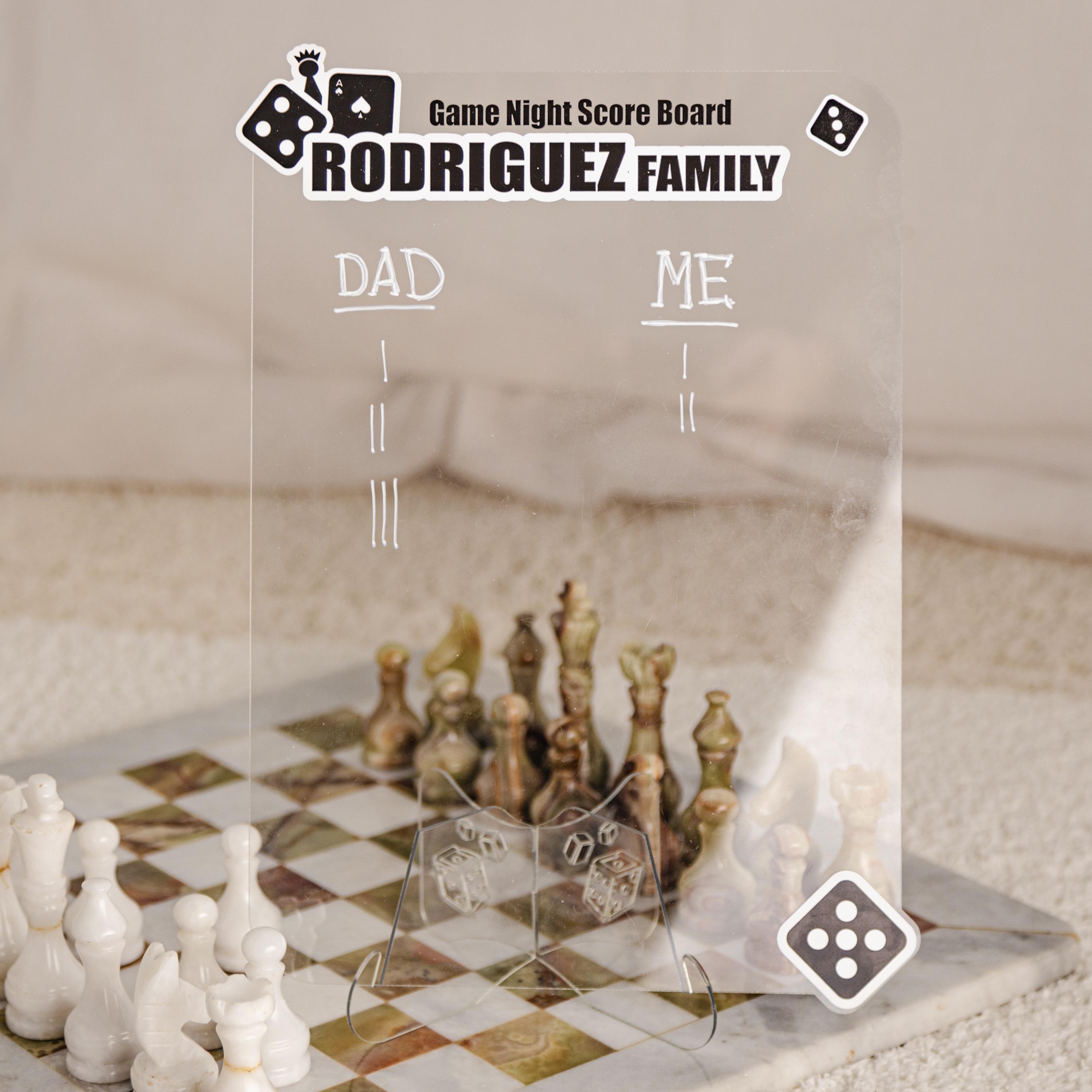 Custom Family Game Score Board Acrylic Dry Erase Board With White ...