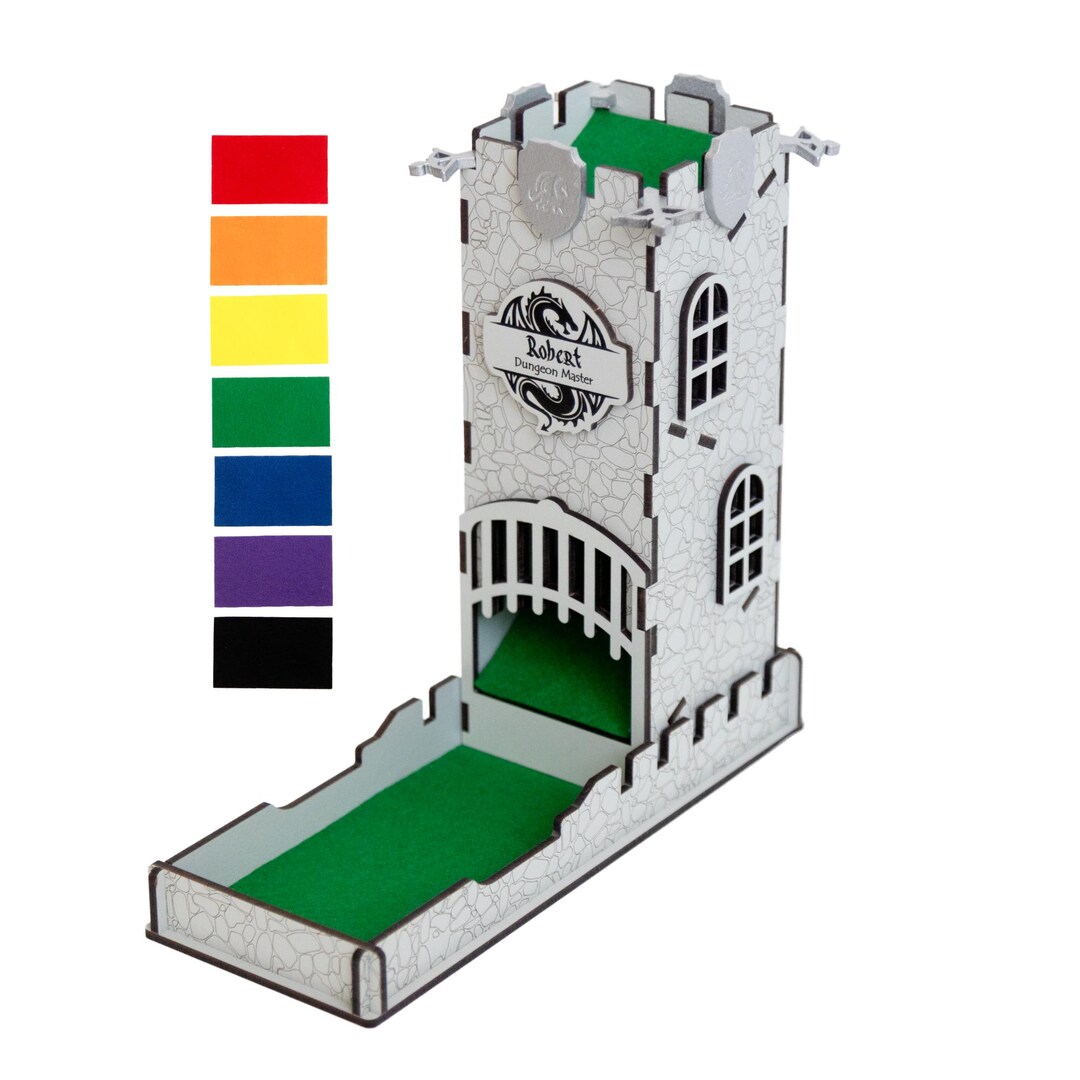 Custom Dice Tower With Tray for Dnd Game. Personalized Gambling Gifts ...
