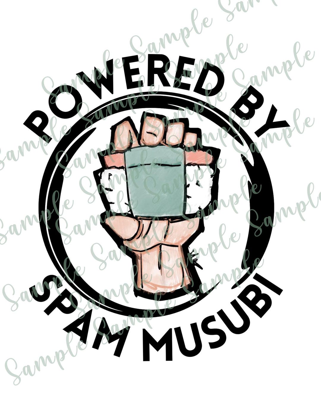Powered by Spam Musubi Design SVG - Etsy