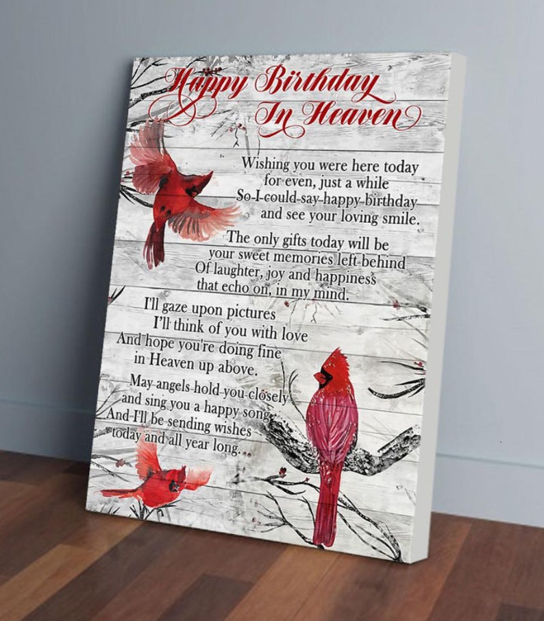 Cardinal Happy Birthday In Heaven Wishing You Were Here To Day Etsy
