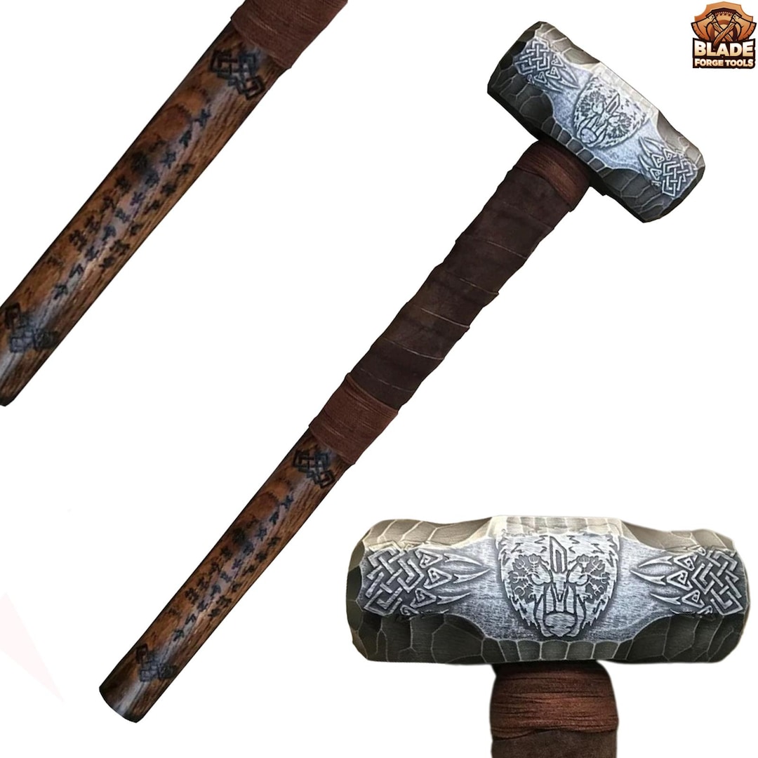 Bear Hammer With Viking Runs Etching/ Engraving - Etsy