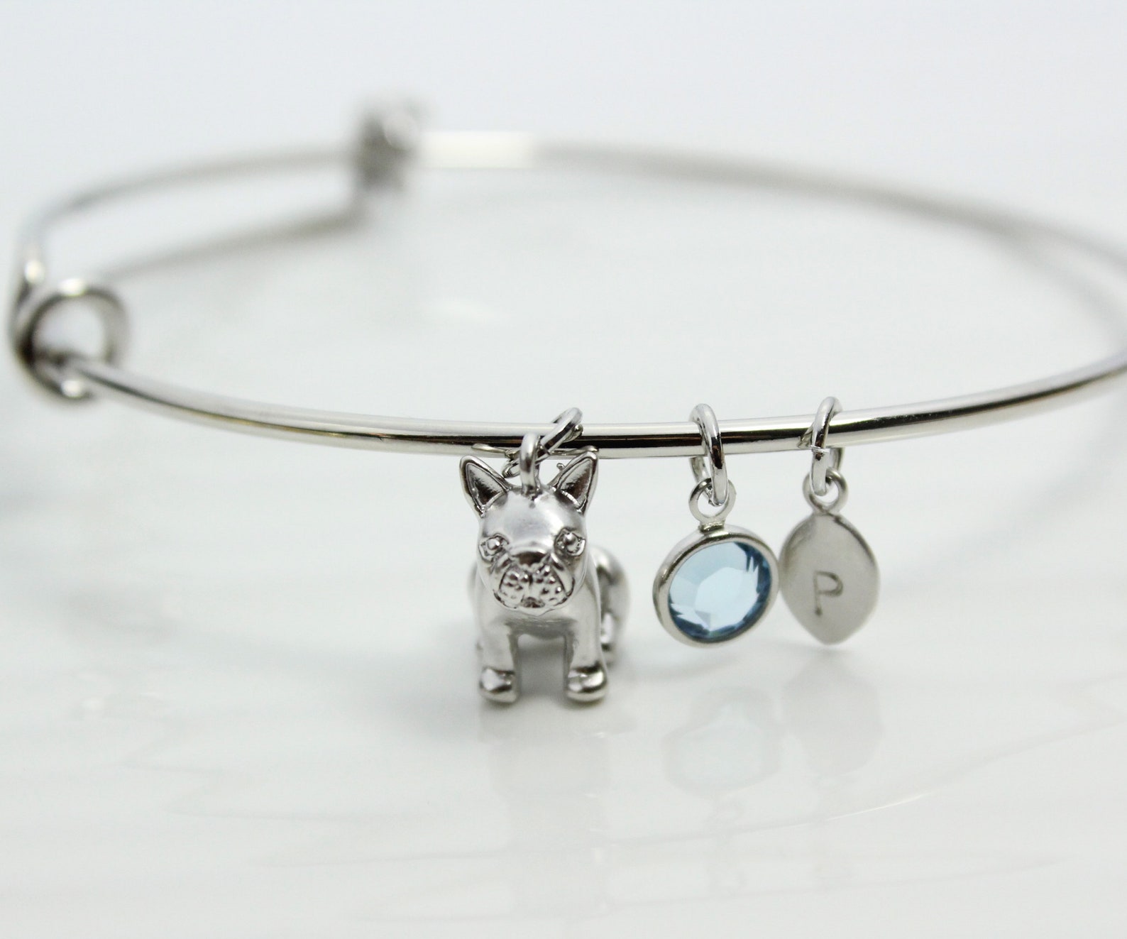 Personalized Doggie Bracelet French Bulldog Bangle Bracelet - Etsy
