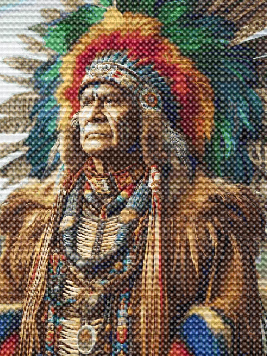 Indian Chief Cross Stitch Pattern (PDF Pattern) - Etsy