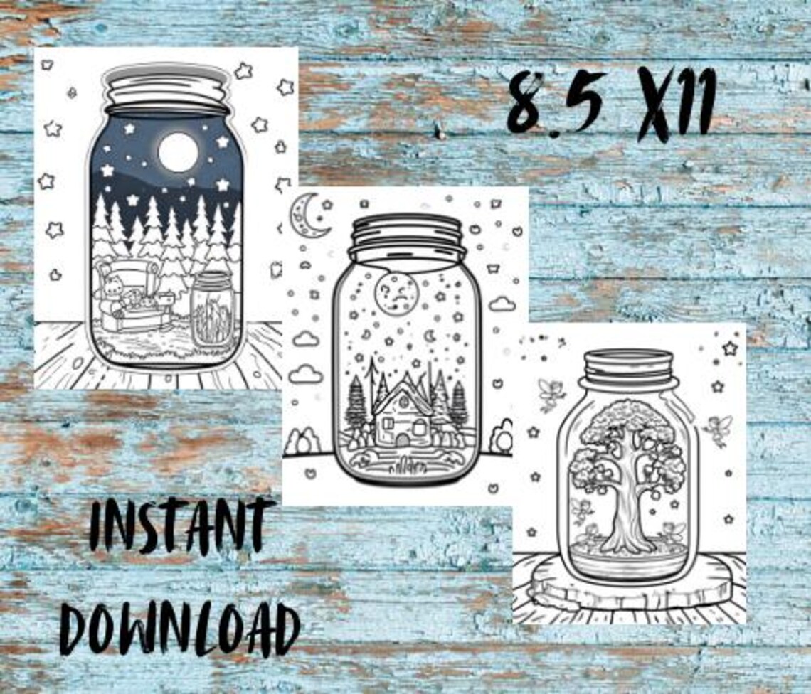 20 Cute Mason Jar Coloring Pages | Printable PDF for Adults & Toddlers ...