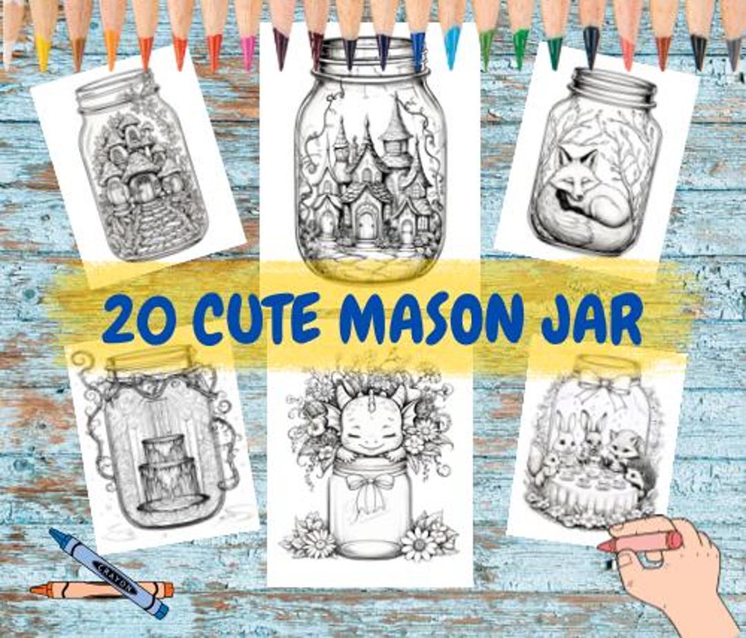 20 Cute Mason Jar Coloring Pages | Printable PDF for Adults & Toddlers ...