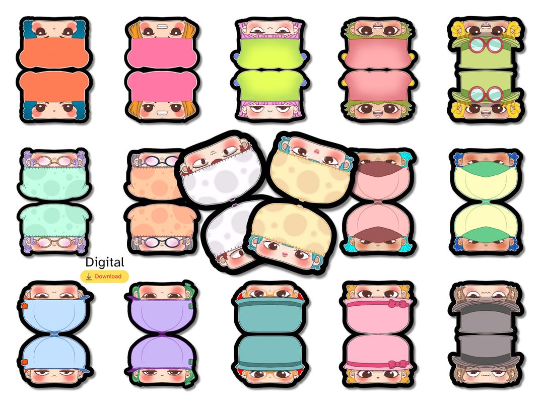 Foldable Cute Character Craft Printable Pngs | DIY Bookmarks | Gift ...