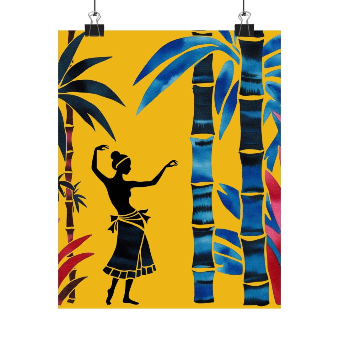Bamboo Forest Batik Dancer Poster Wall Art Home Decor Vertical Art ...