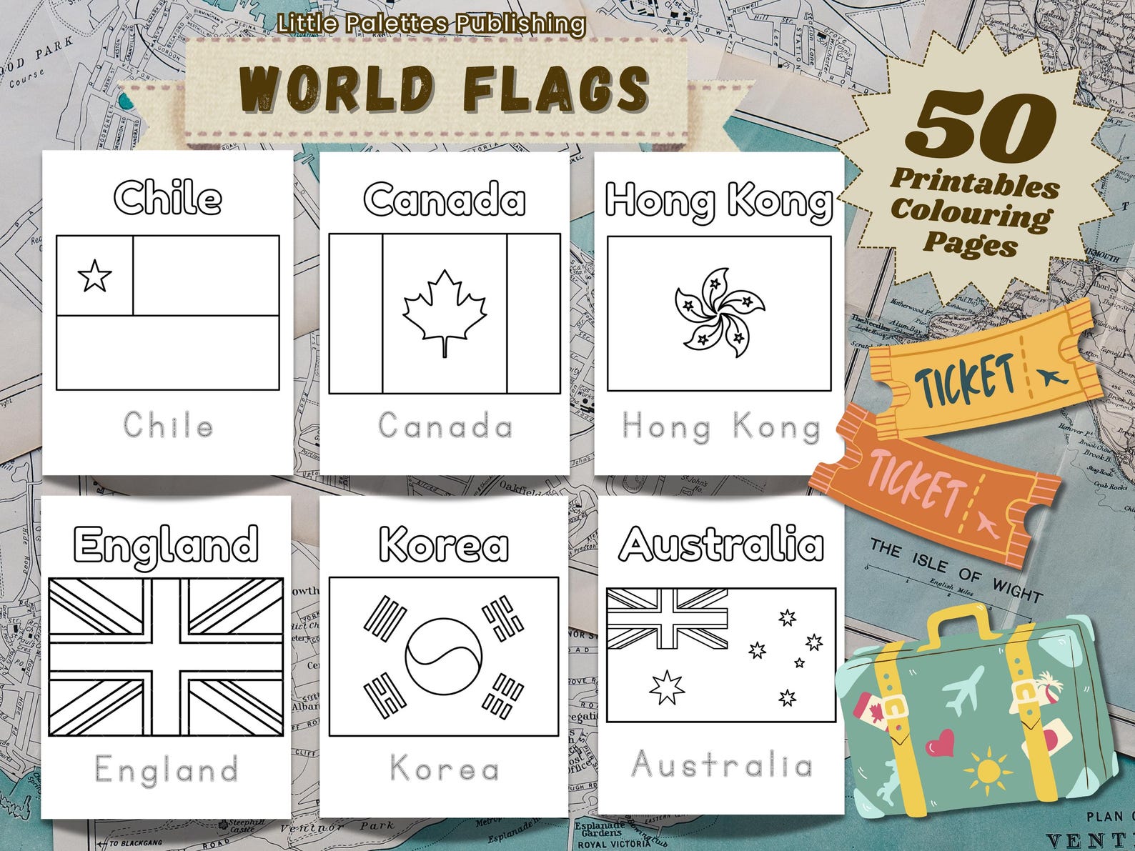 50 World Flags From Around the World Colouring Pages Geography ...