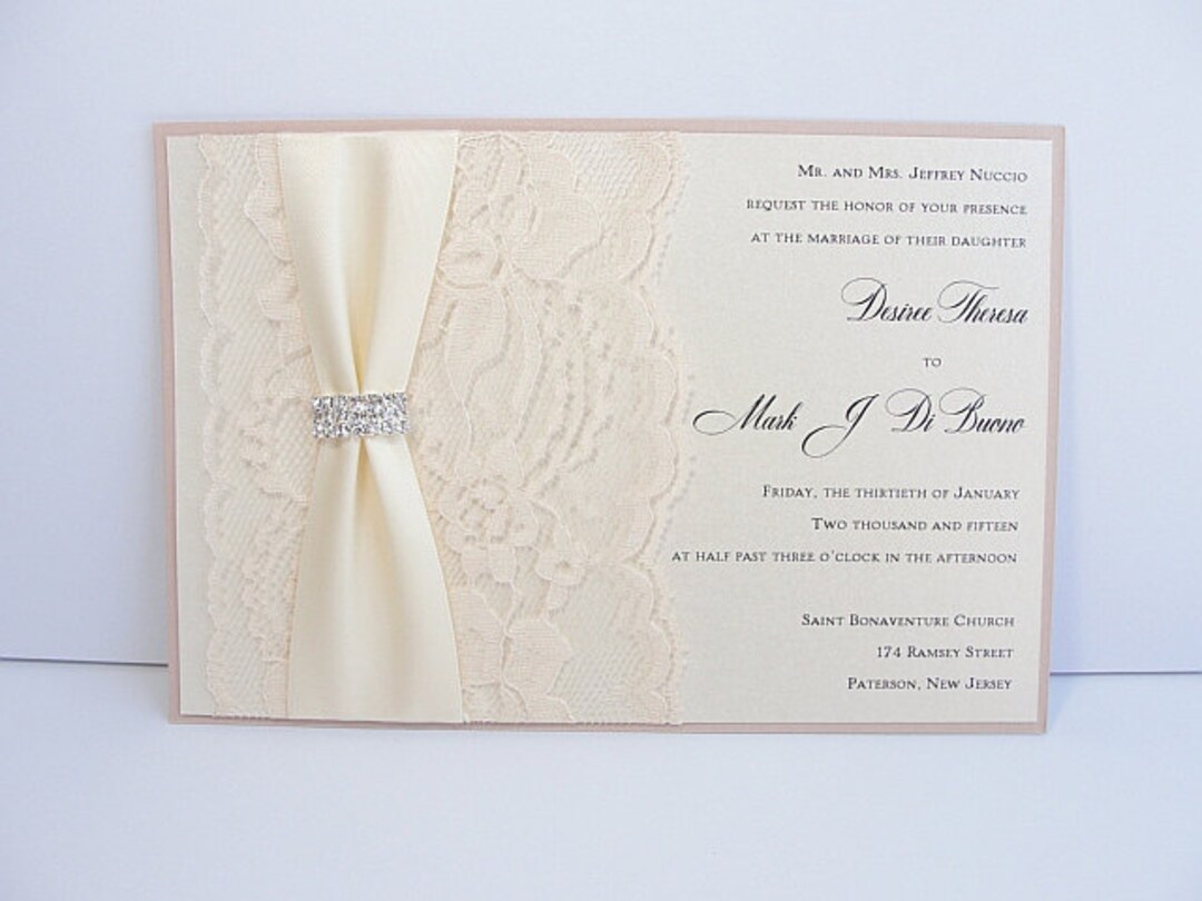 Lace Wedding Invite, Lace Wedding Invitation, Ivory Lace With ...