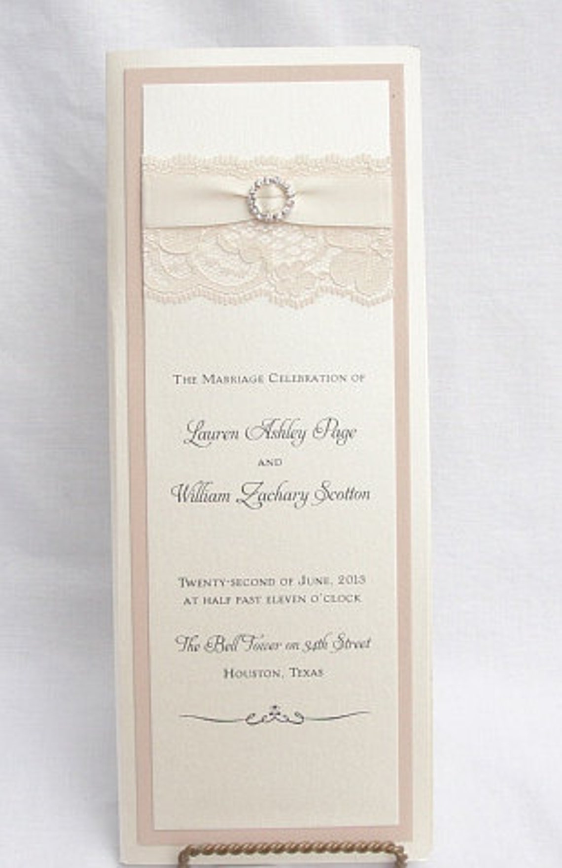 Wedding Program, Lace Wedding Program, Lace Program, Ceremony Card ...