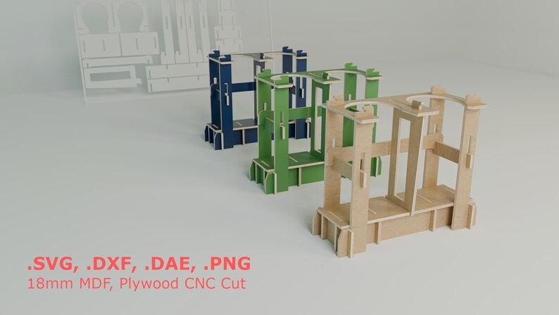 CNC Bin Shelf DXF File – Flat Pack Furniture – Digital Woodworking Plan ...